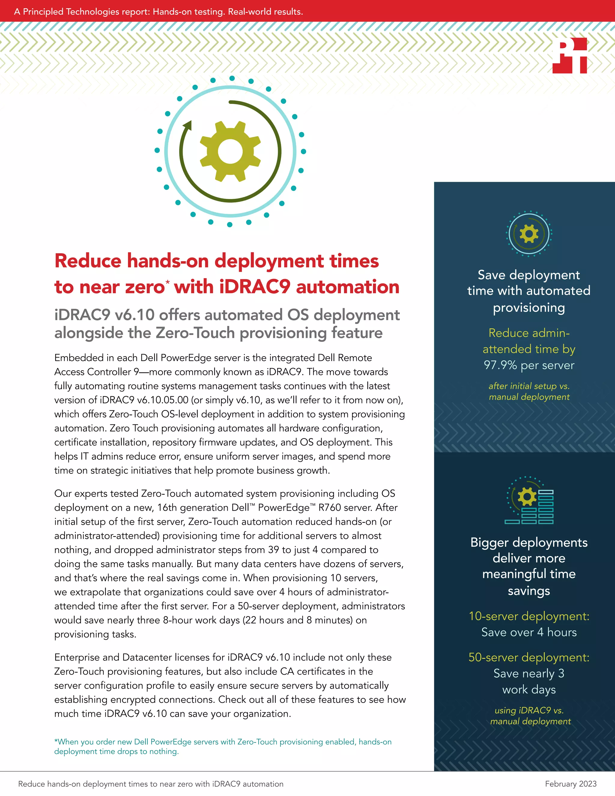 Reduce hands-on deployment times to near zero* with iDRAC9 automation | PDF