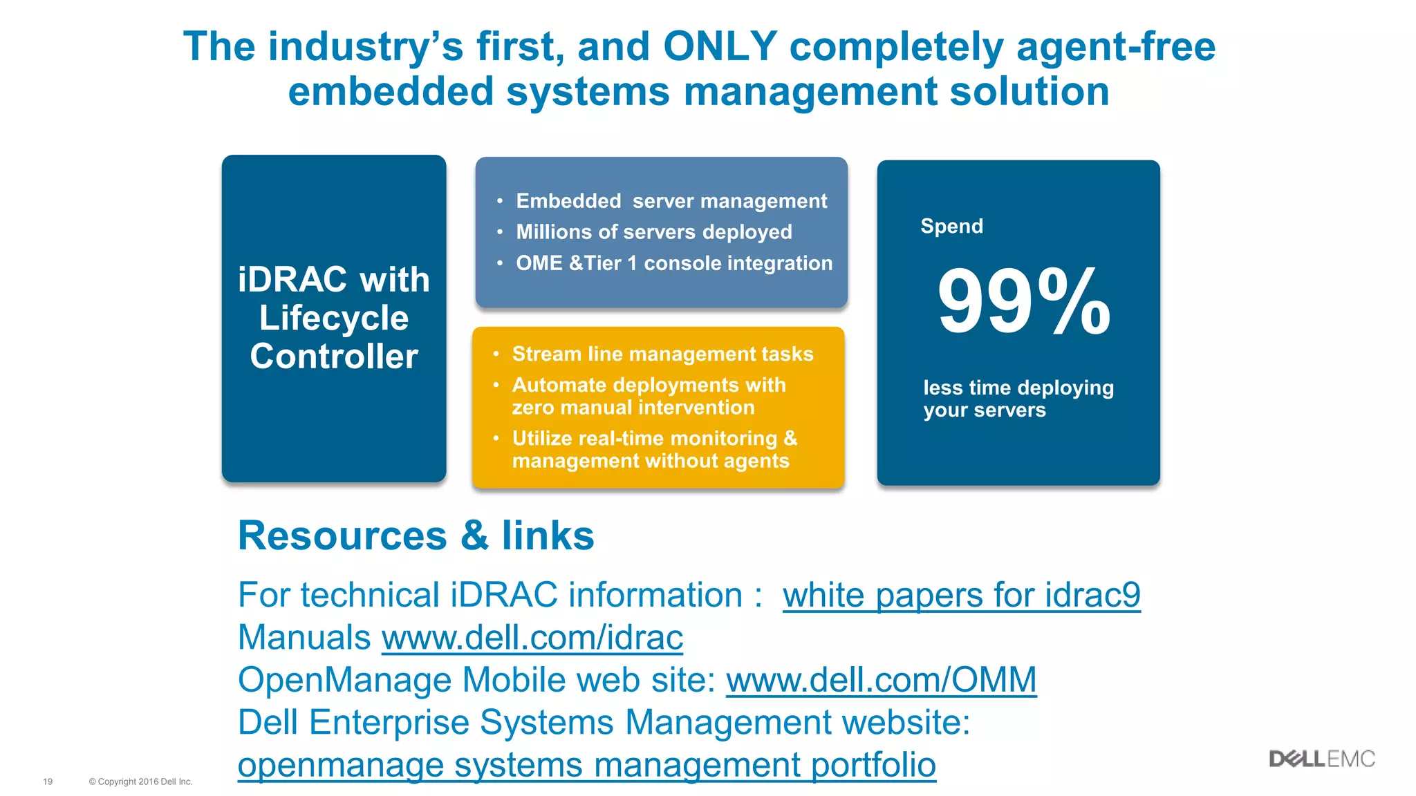 Dell EMC PowerEdge iDRAC9 - 14 features for power users | PDF