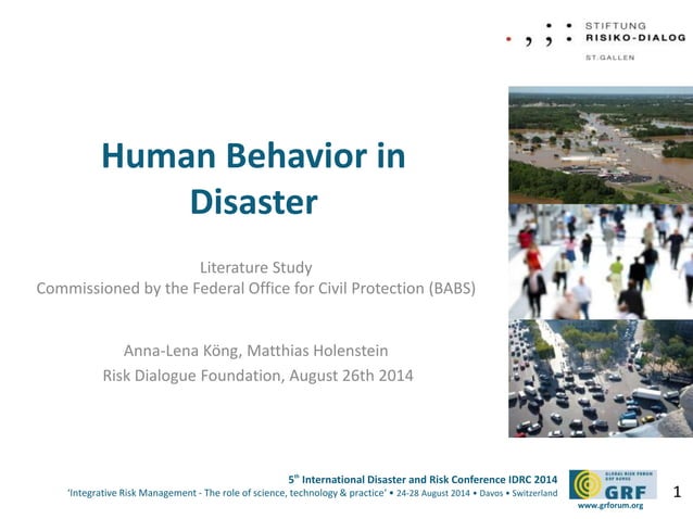 IDRC14_Human_behavior_in_disaster_Anna-Lena_Koeng | PPTX | Science