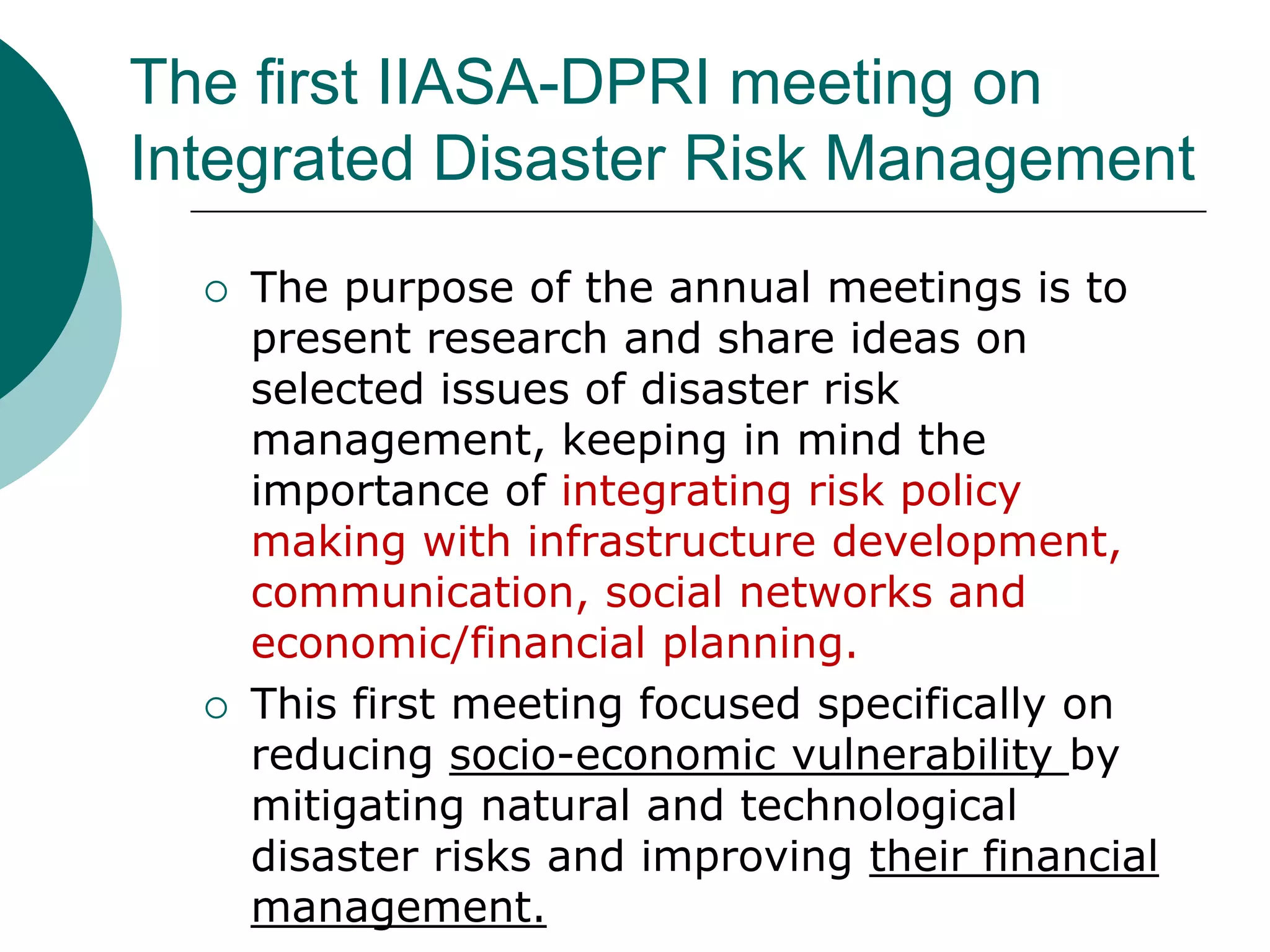 Integrated Disaster Risk Management: Challenges for Its Implementation ...