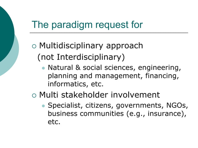 Integrated Disaster Risk Management: Challenges for Its Implementation ...