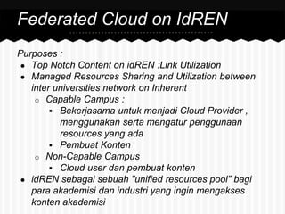 Cloud Services On UI and Ideas for Federated Cloud on idREN | PPT