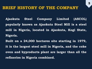 Ajaokuta Steel company limited PowerPoint presentation sludes | PPTX