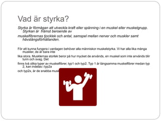 Idrott och hälsa 1, tema styrketräning | PPTX