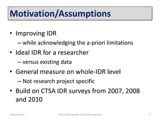 Vojtech Huser IDR Snapshot | PPT