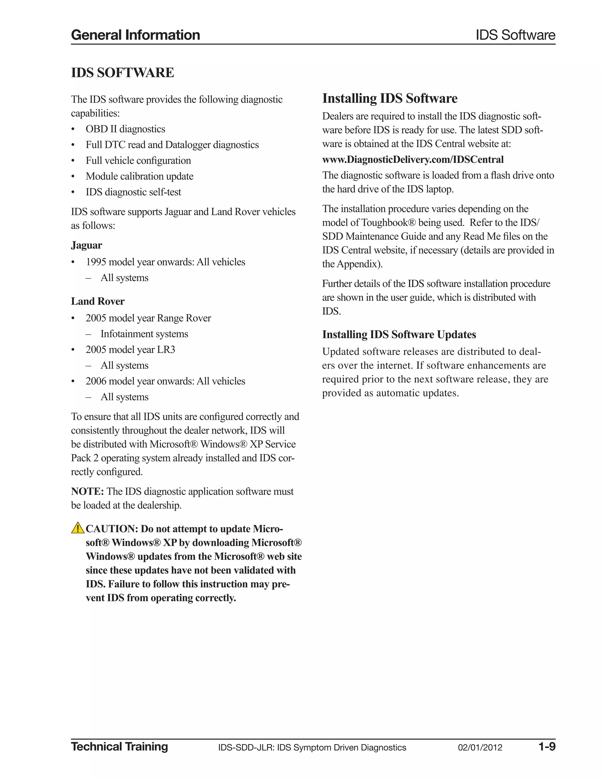 Ids sdd-jlr manual 02 02-12 (1) | PDF
