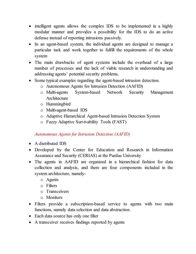 Ids 015 architecture and implementation of ids | DOCX | Information and Network Security | Computing