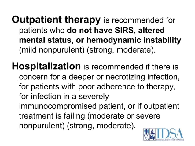 Management of Skin and Soft Tissue Infections: IDSA Guideline 2014 | PPTX