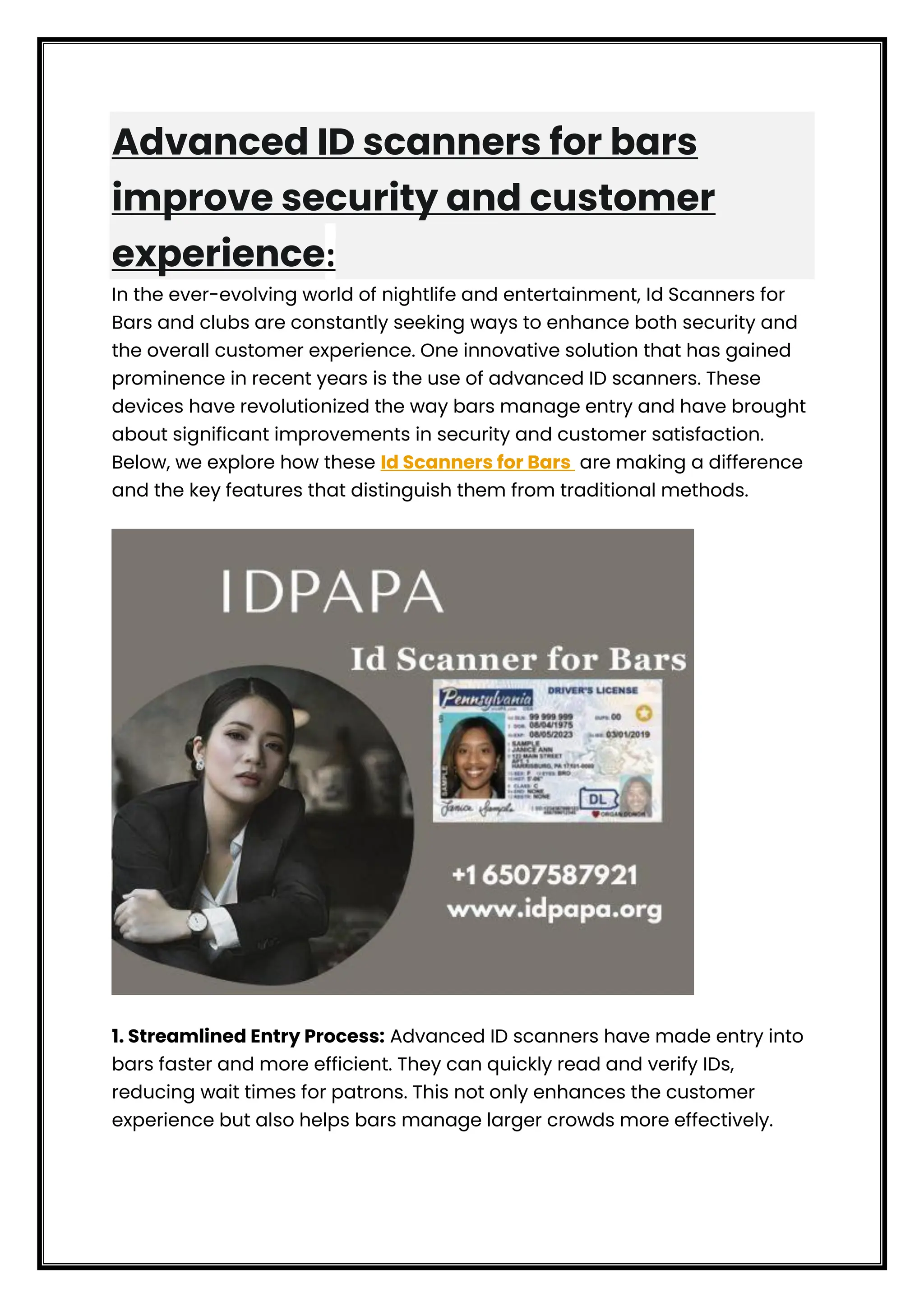 Id Scanners for Bars | PDF