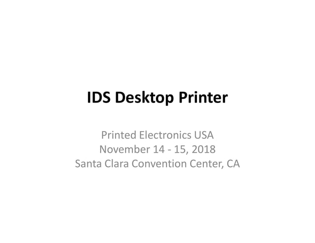 IDS desktop printer | PPT