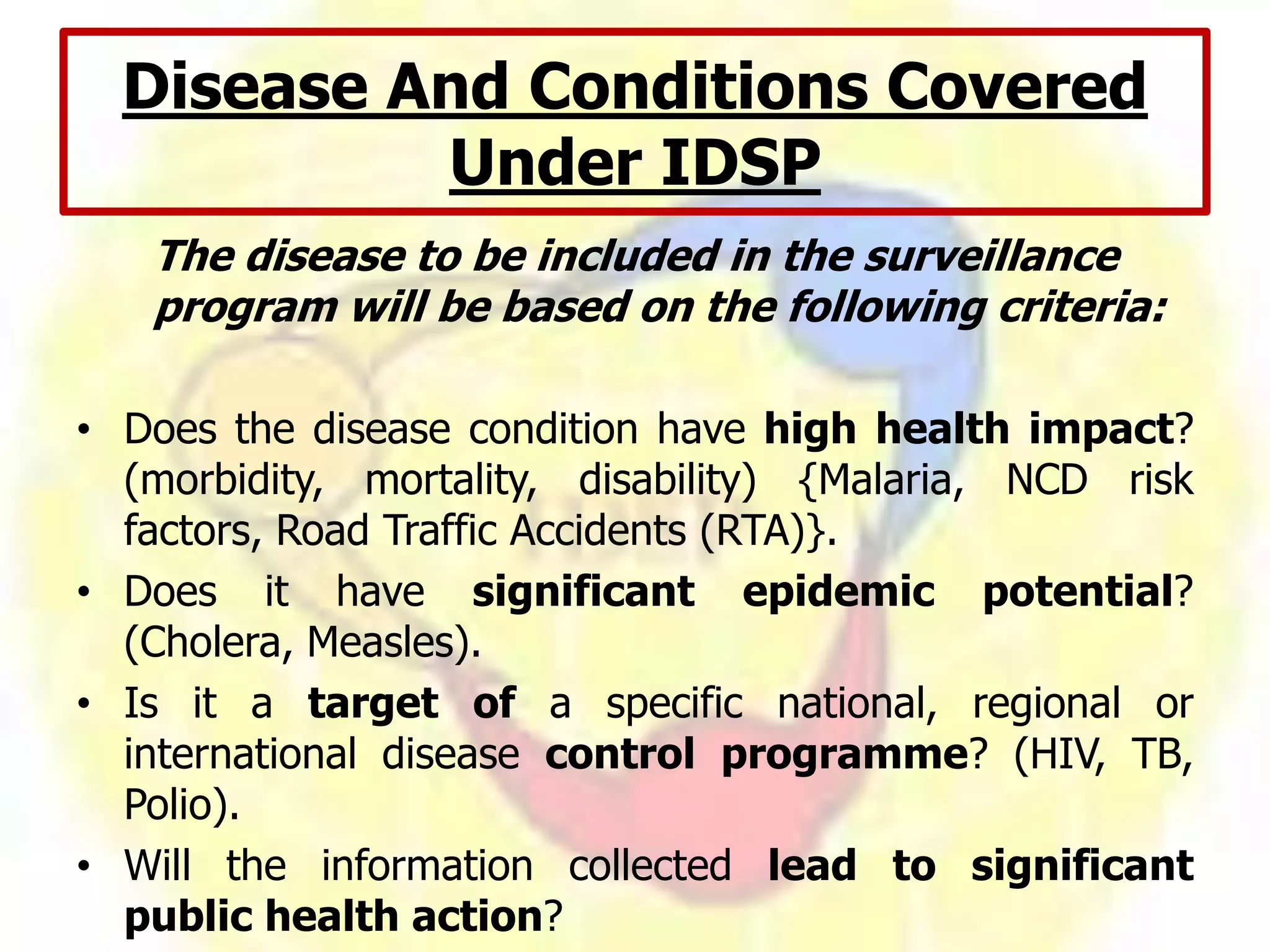 IDSP- Integrated Disease Surveillance Programme | PPTX