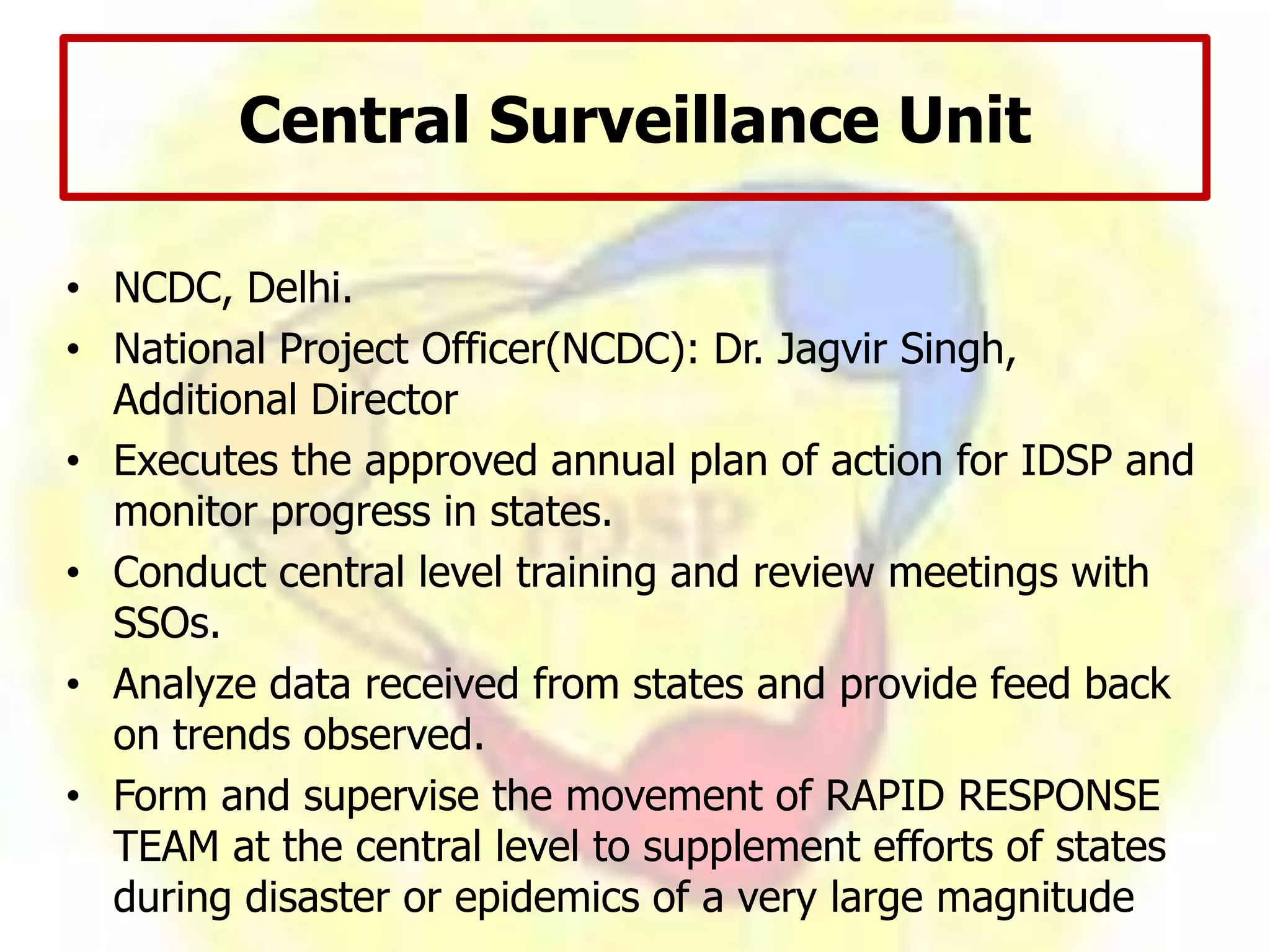 IDSP- Integrated Disease Surveillance Programme | PPTX