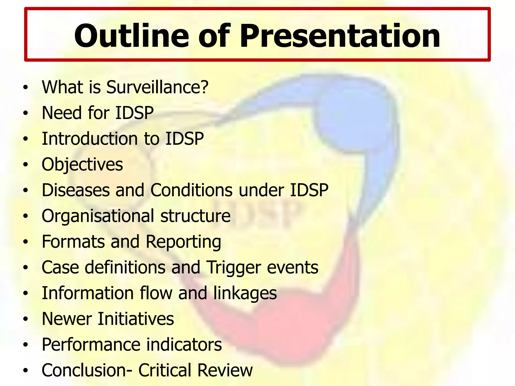 IDSP- Integrated Disease Surveillance Programme | PPTX