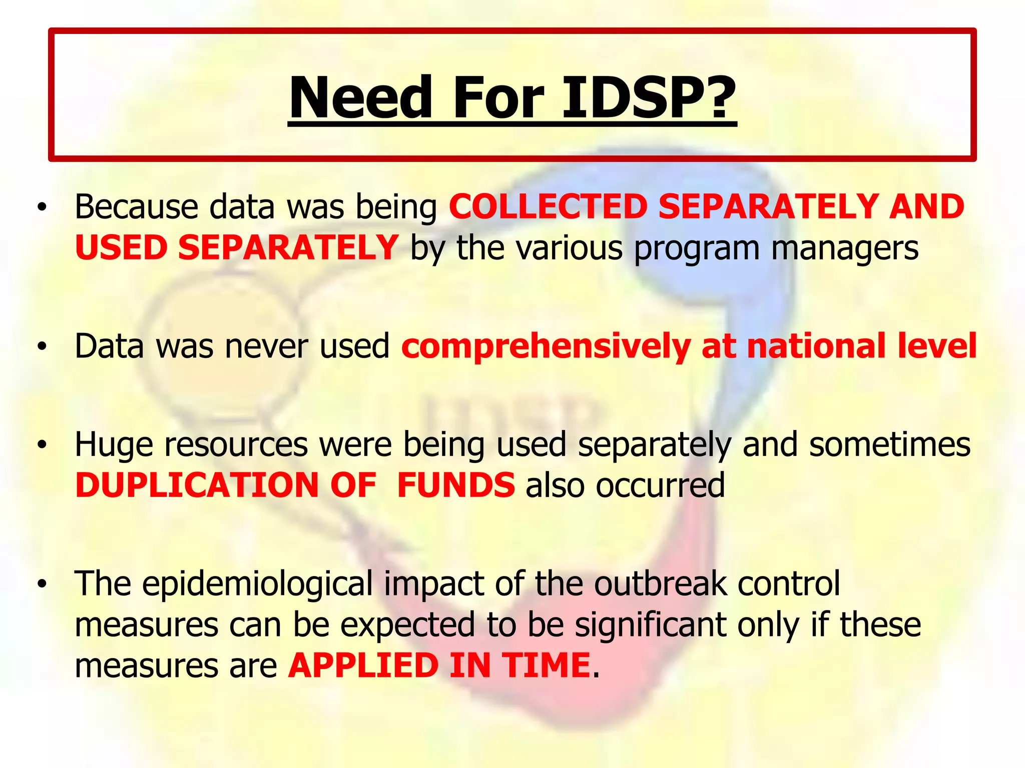 IDSP- Integrated Disease Surveillance Programme | PPTX