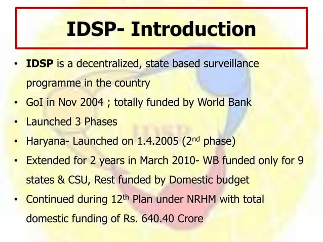 IDSP- Integrated Disease Surveillance Programme | PPTX | Infectious ...