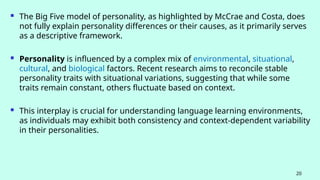 Personality in second language education in class -.ppt