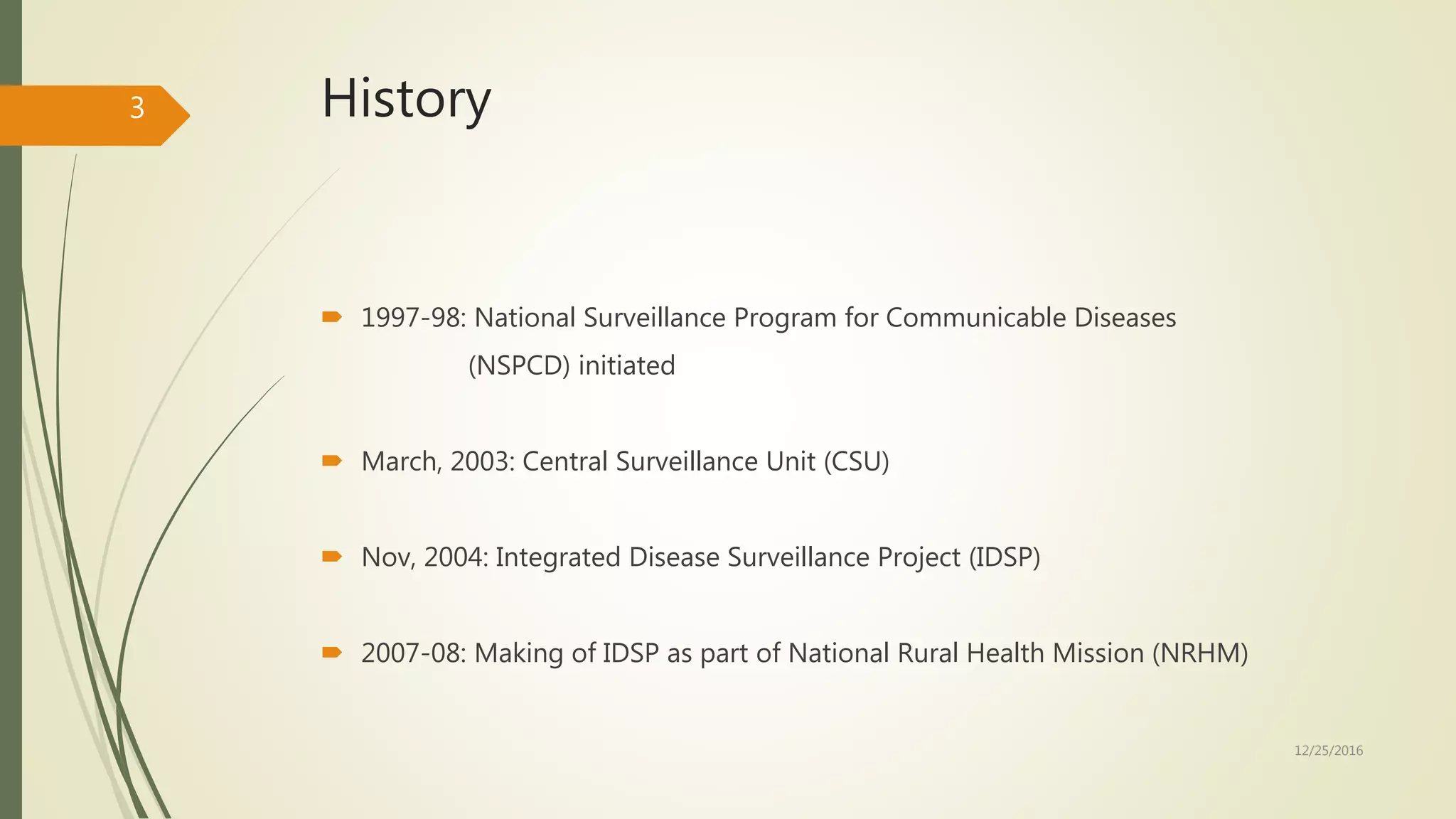Integrated Disease Surveillance Project (IDSP) | PPTX