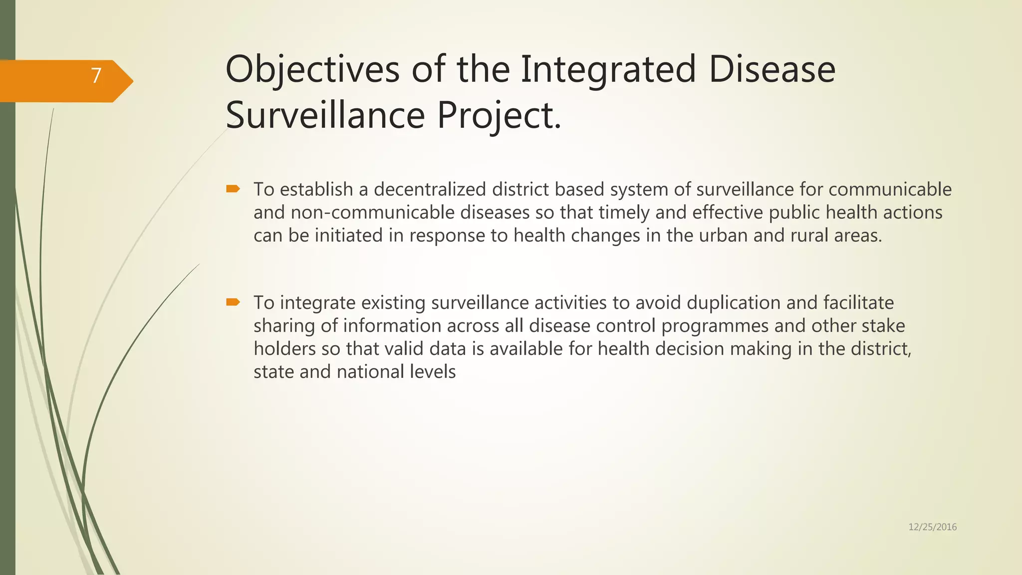 Integrated Disease Surveillance Project (IDSP) | PPT