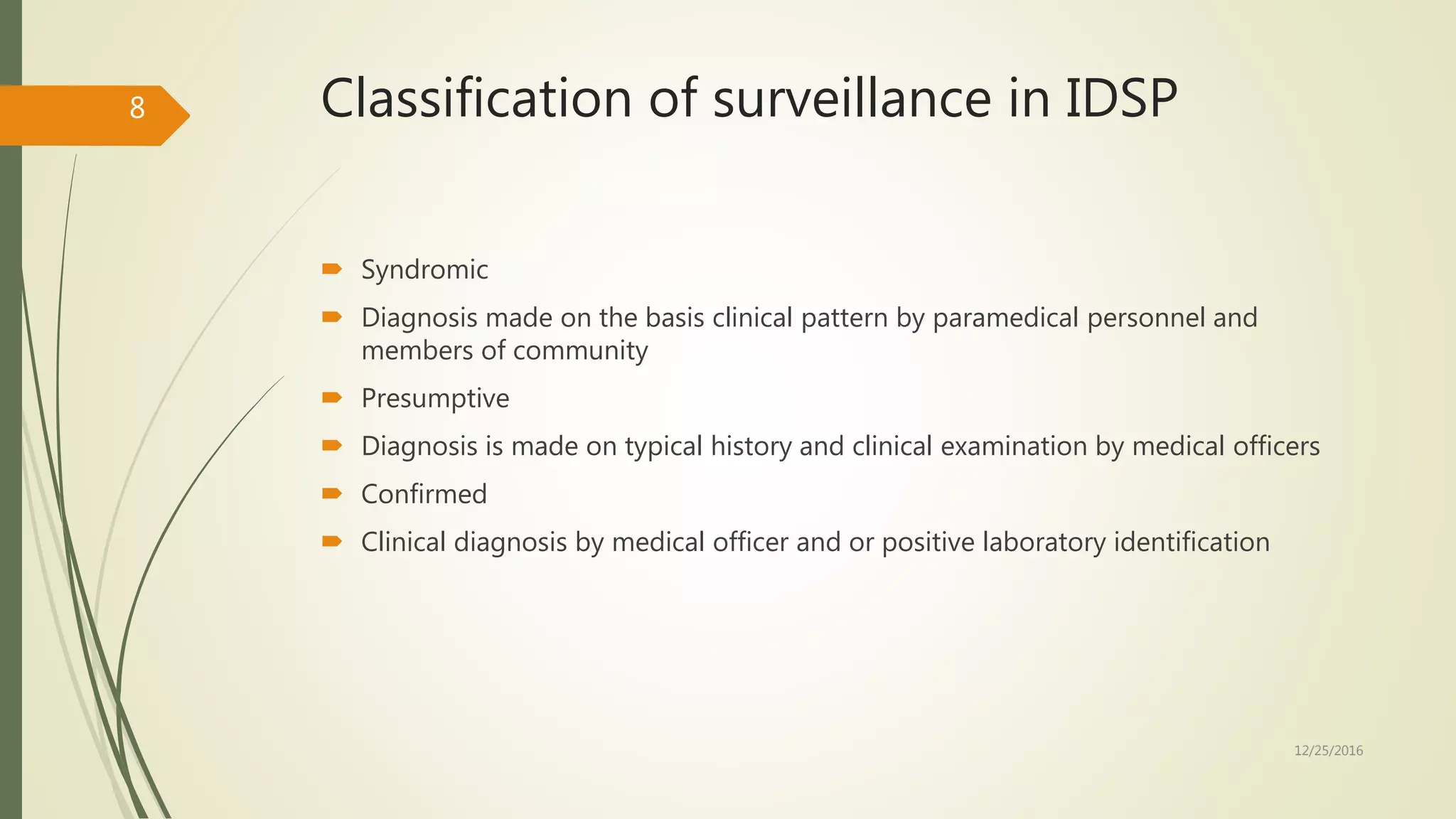 Integrated Disease Surveillance Project (IDSP) | PPTX