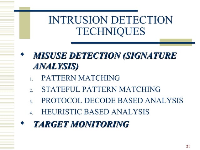 Intrusion Detection System | PPT | Internet | Computing