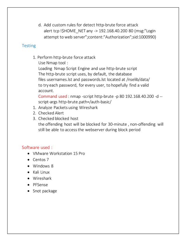 Snort Intrusion Detection / Prevention System on PFSense Firewall | PDF