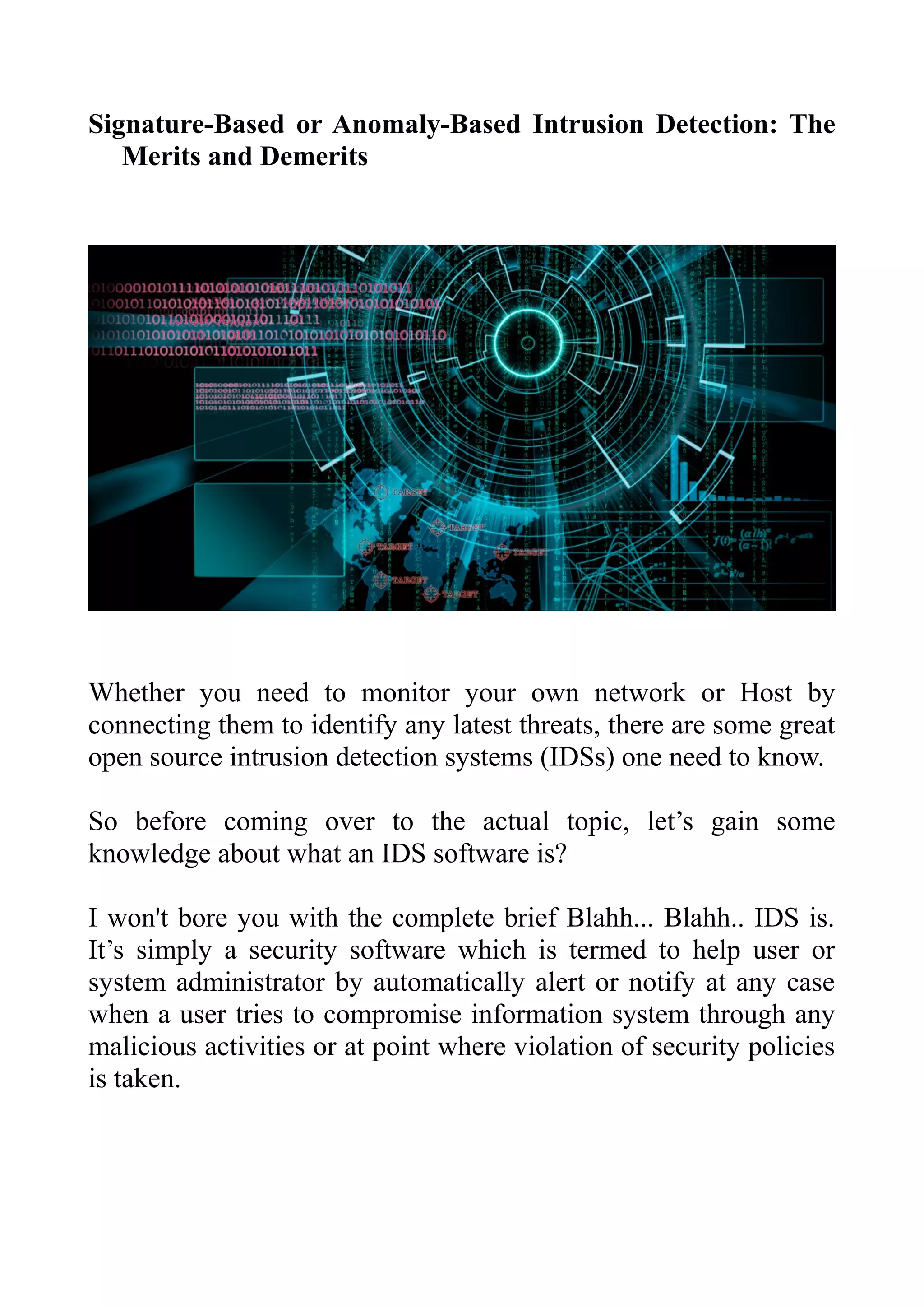 Signature-Based or Anomaly-Based Intrusion Detection: The Merits and ...