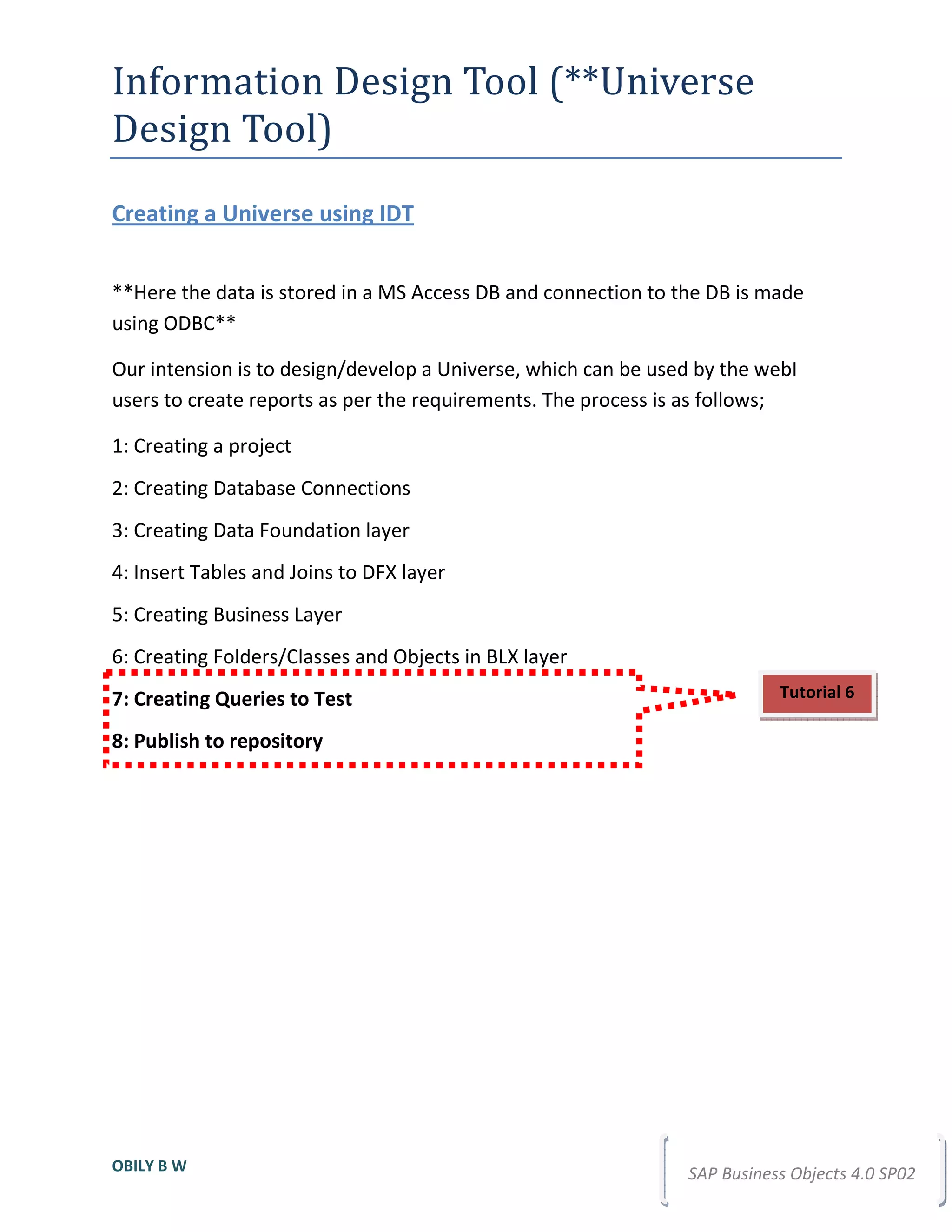 Information Design Tool -Tutorial 6 | PDF