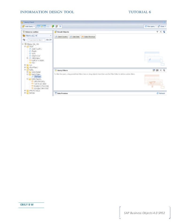 Sap Business Objects Information Design Tool Tutorials Rangtele