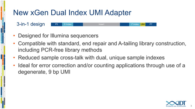 Dual index adapters with UMIs resolve index hopping and increase sensitivity of variant ...