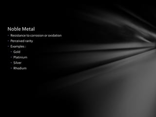 metals | PPTX | Chemistry | Science
