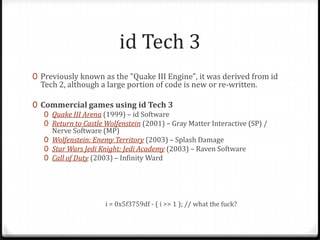 Id tech - Game Engine presentation for Course | PPTX