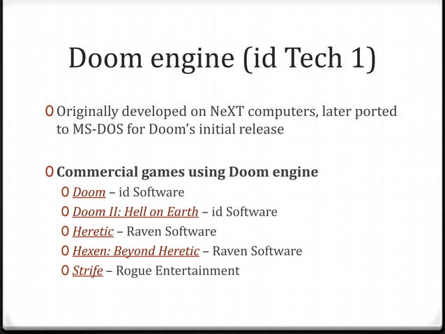 Id tech - Game Engine presentation for Course | PPTX