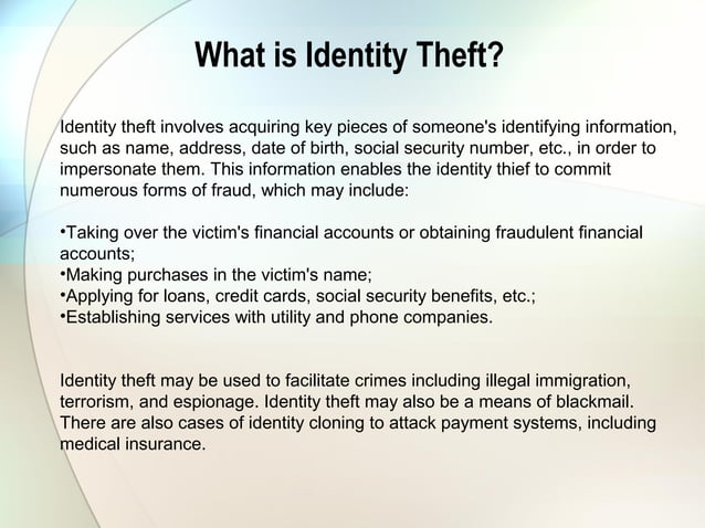 Identity Theft: How to Avoid It | PPT