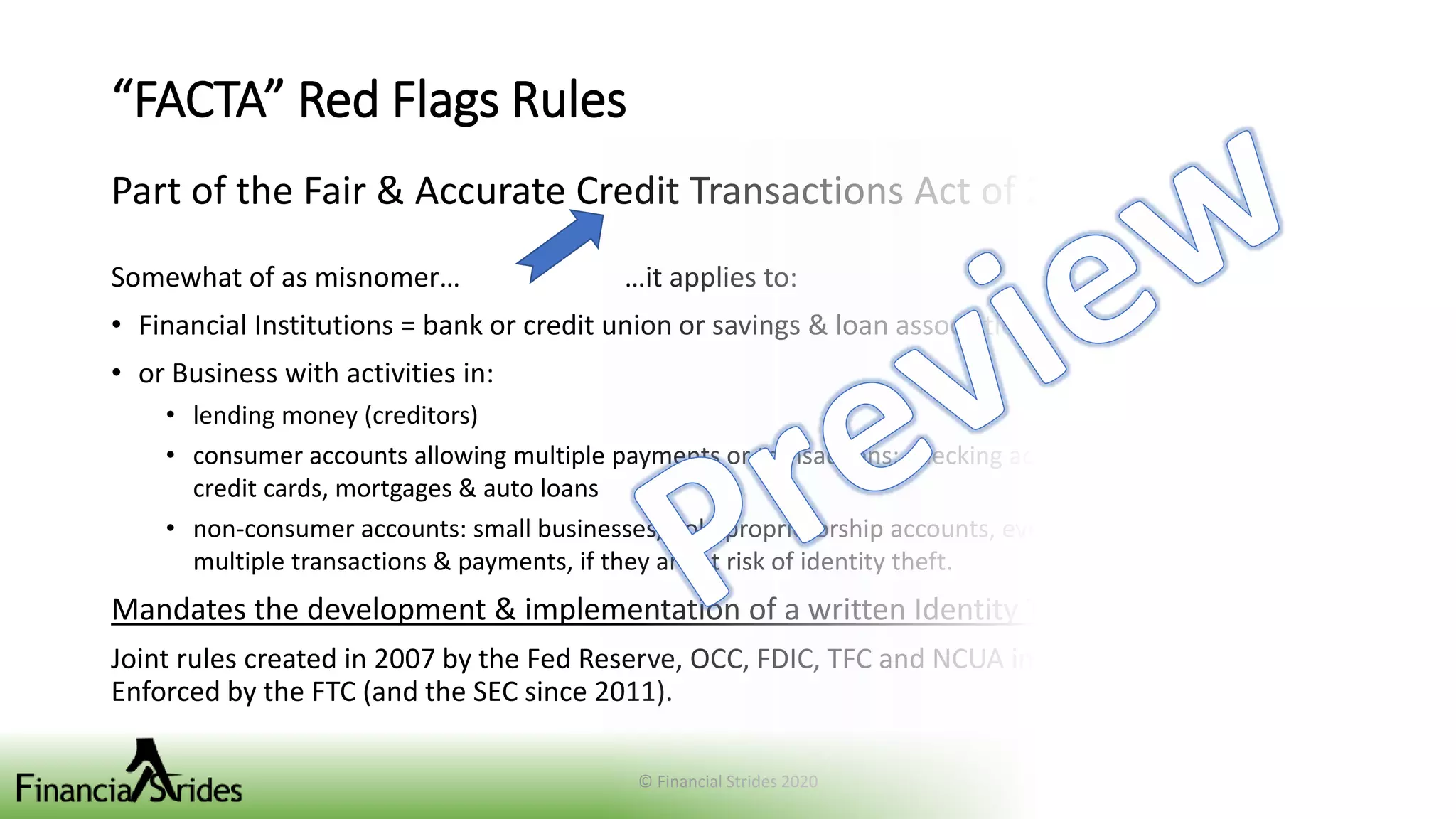 ID Theft Red Flags training preview | PPT