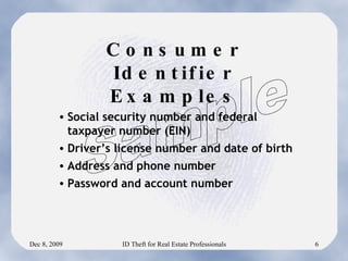 Identity Theft: Protect Yourself, your Business, your Clients | PPT
