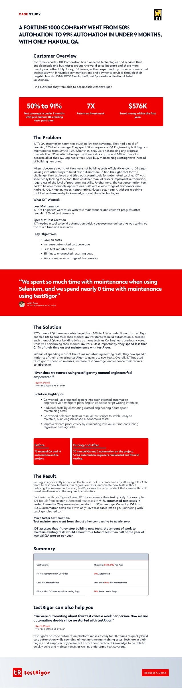 IDT Case Study with testRigor | PDF