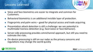 Risk-Based Approach to Deployment of Omnichannel Biometrics in Sberbank | PDF