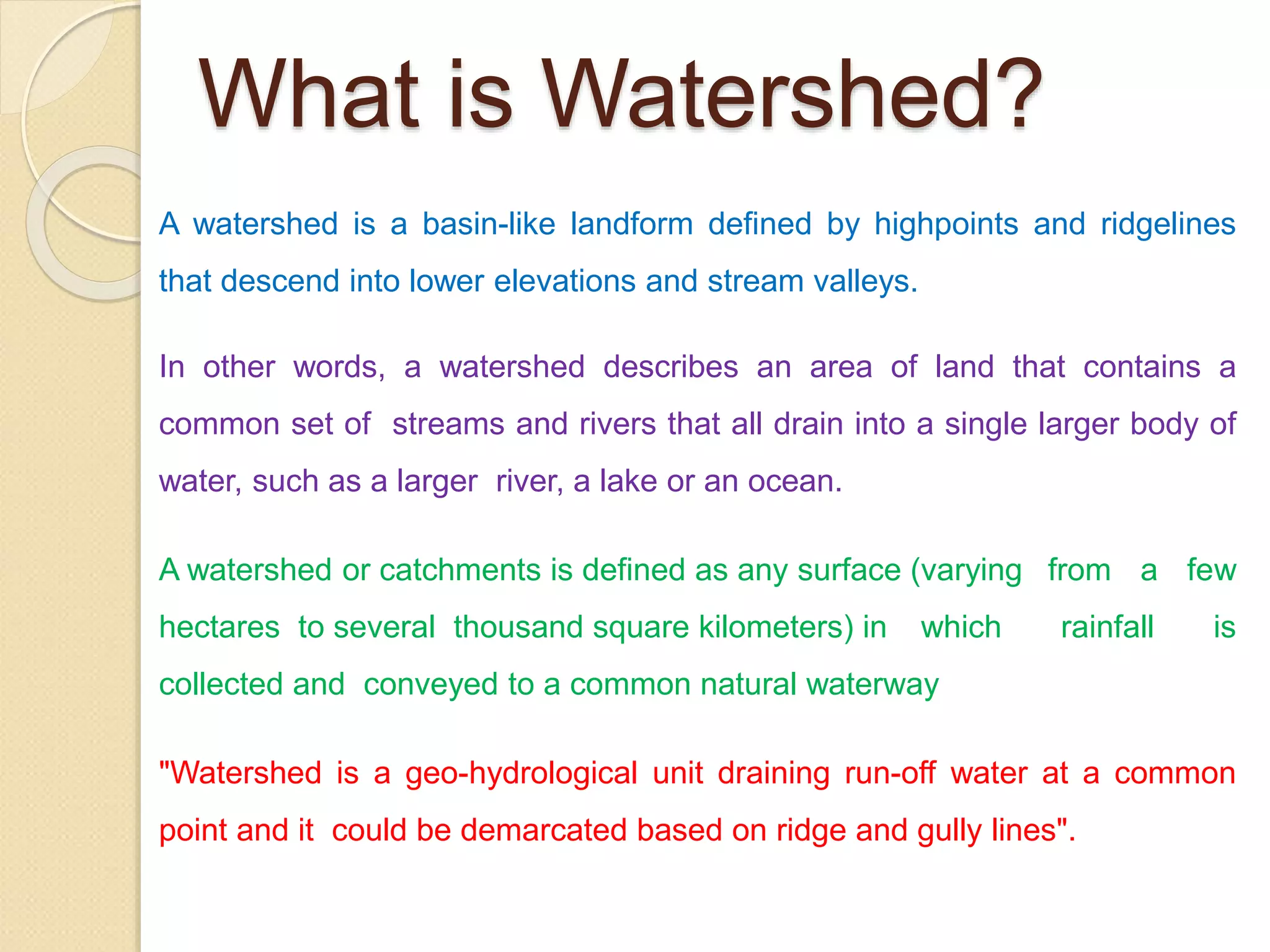WATERSHED MANAGEMENT - INTRODUCTION | PPT