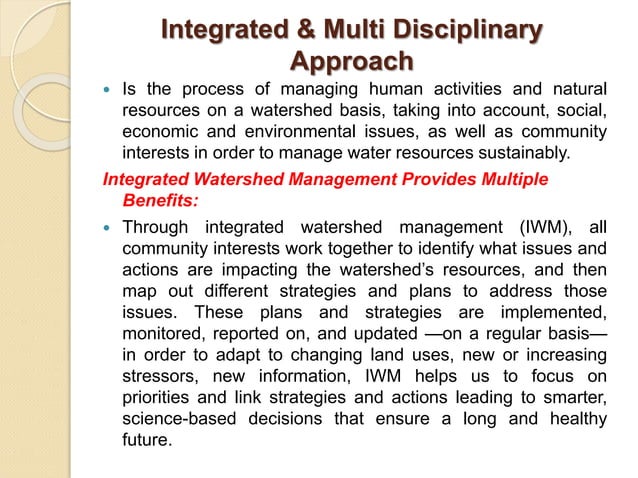WATERSHED MANAGEMENT - INTRODUCTION | PPT | Geography | Science