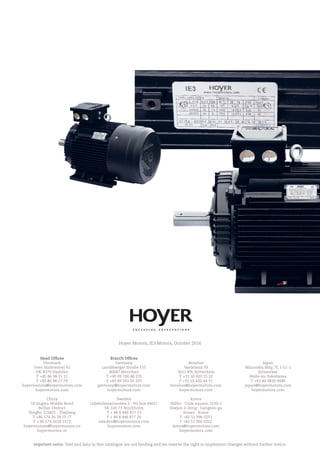 Hoyer IE3 Electric Motors | PDF