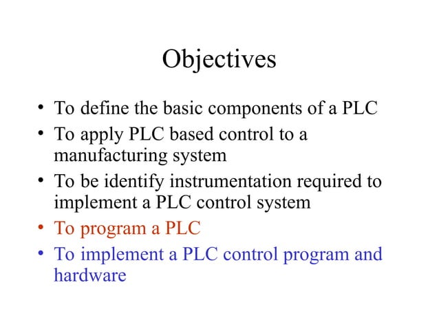 Programmable Logic ControllersProgramming Basics | PPT