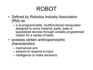 introduction to robotics and embedded systems | PPT