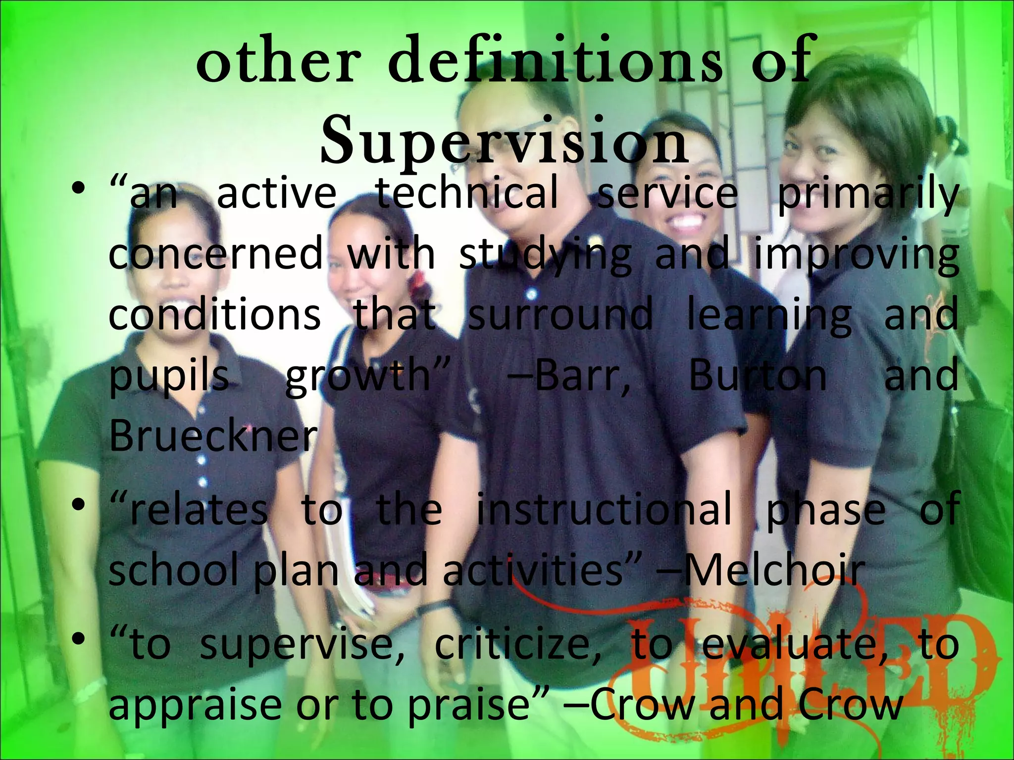 Meaning, scope and function of supervision by raemmil f. nulada | PPT
