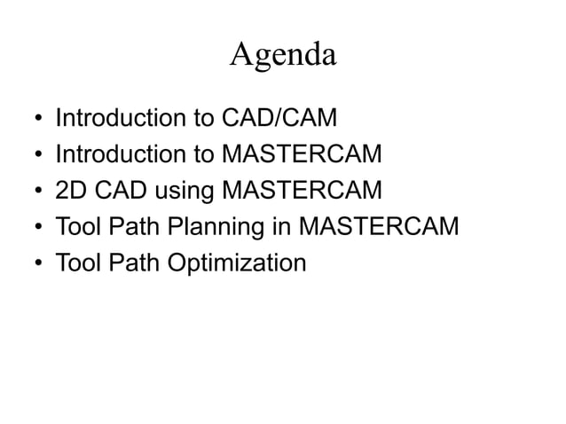 Introduction to CAD/CAM using Master Cam | PPT