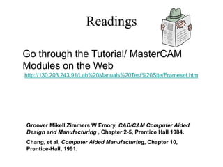 Introduction to CAD/CAM using Master Cam | PPT