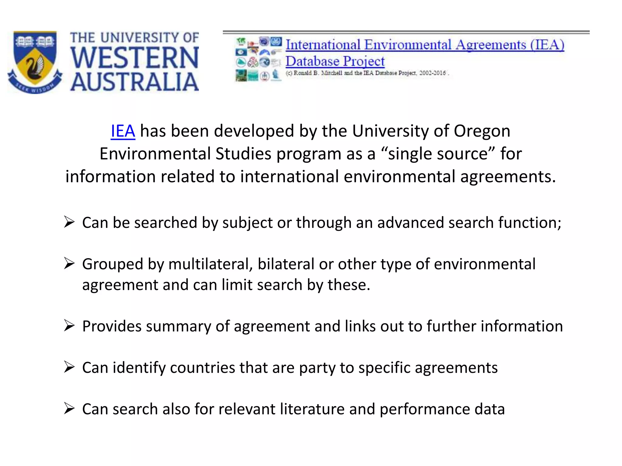 IEA database introduction4 uwa | PPT