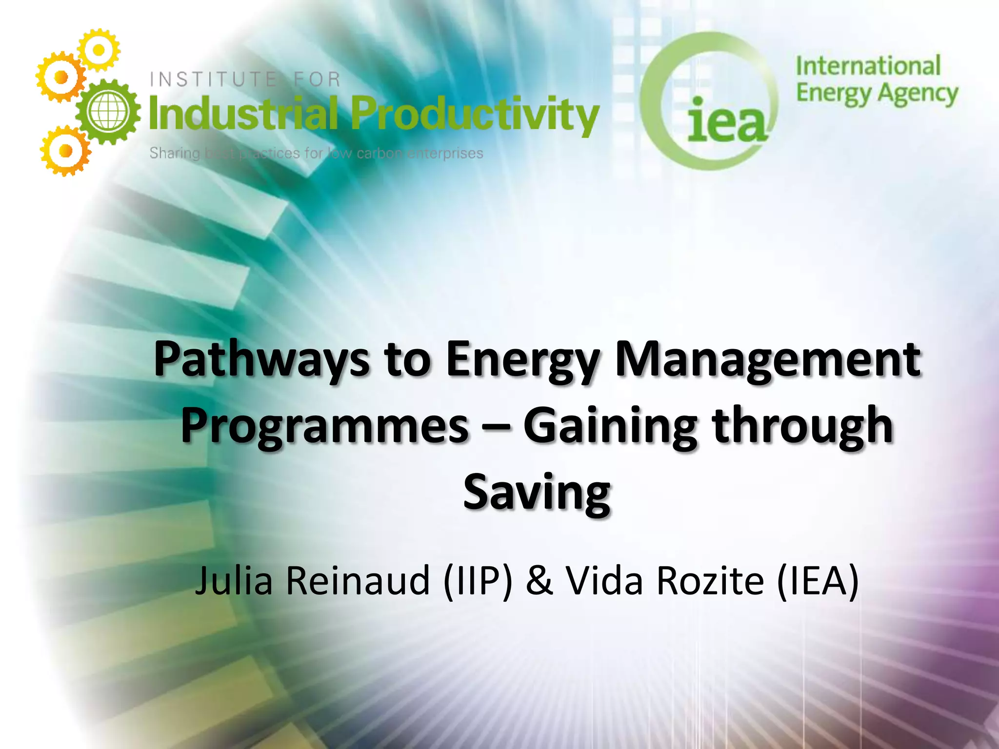 IEA- IIP Policy Pathway - Energy management Programmes | PPTX