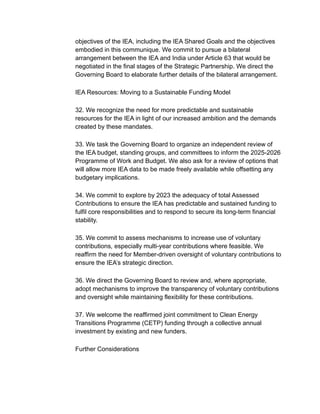 IEA Ministerial Communique 2022 | PDF