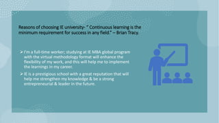 IE Application for Global MBA Program- express yourself | PPTX