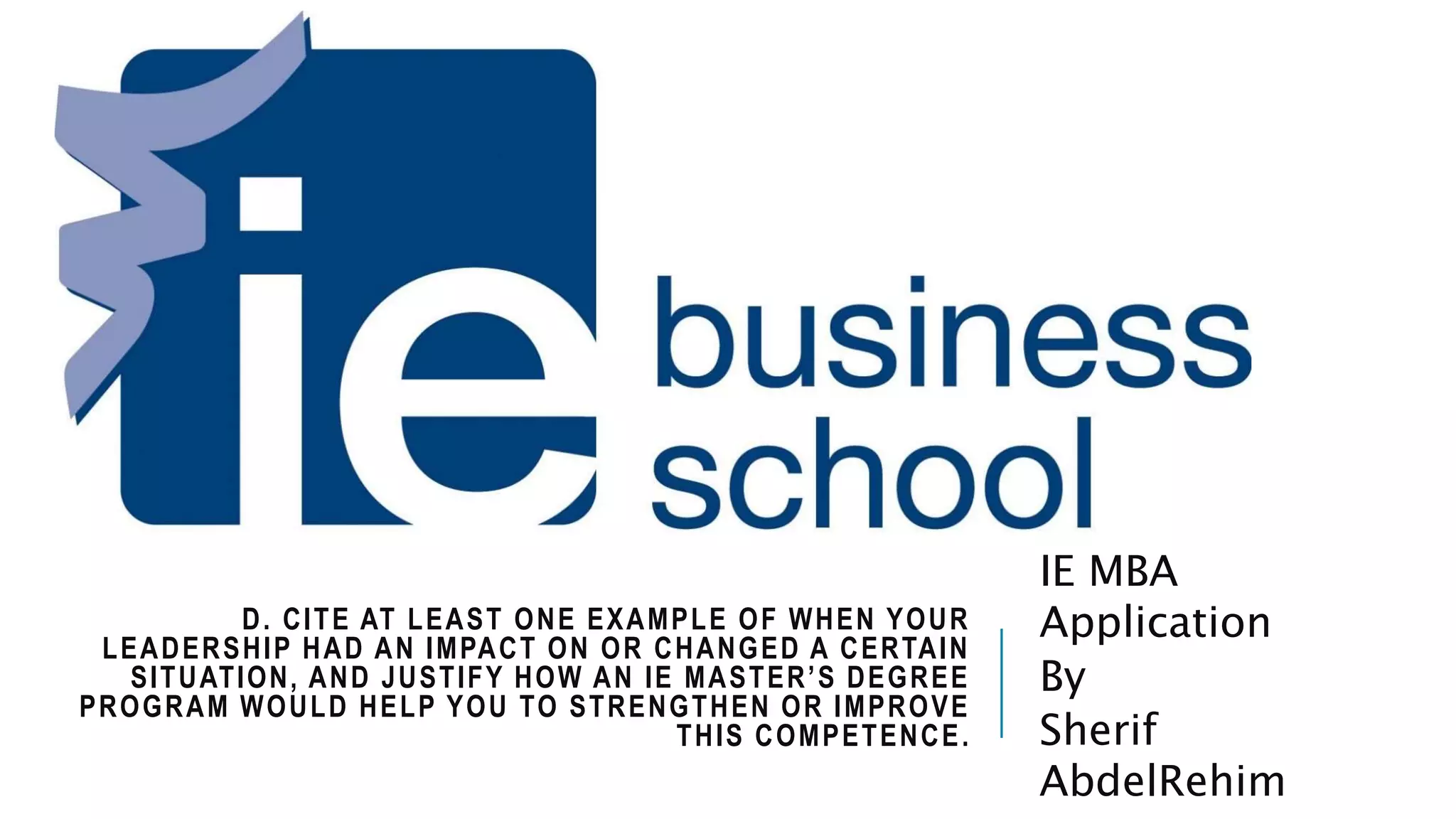 IE Application MBA | PPT